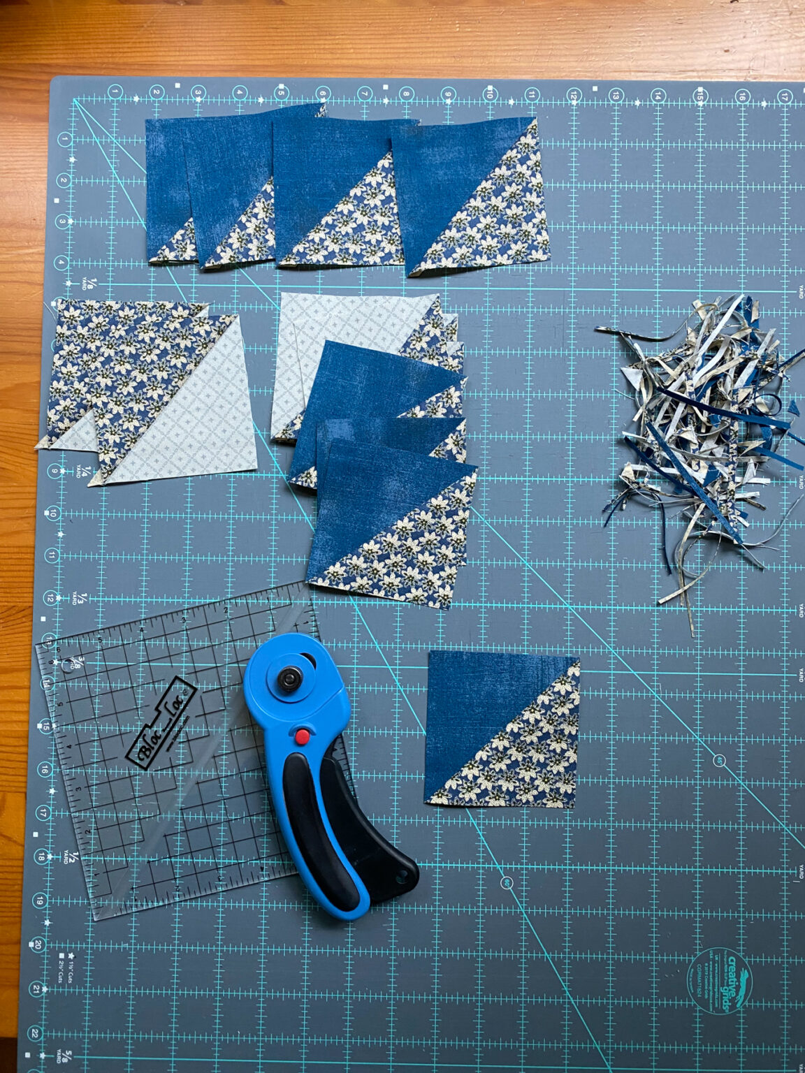 How to Make 8-at-a-Time Half Square Triangles (Free Chart)