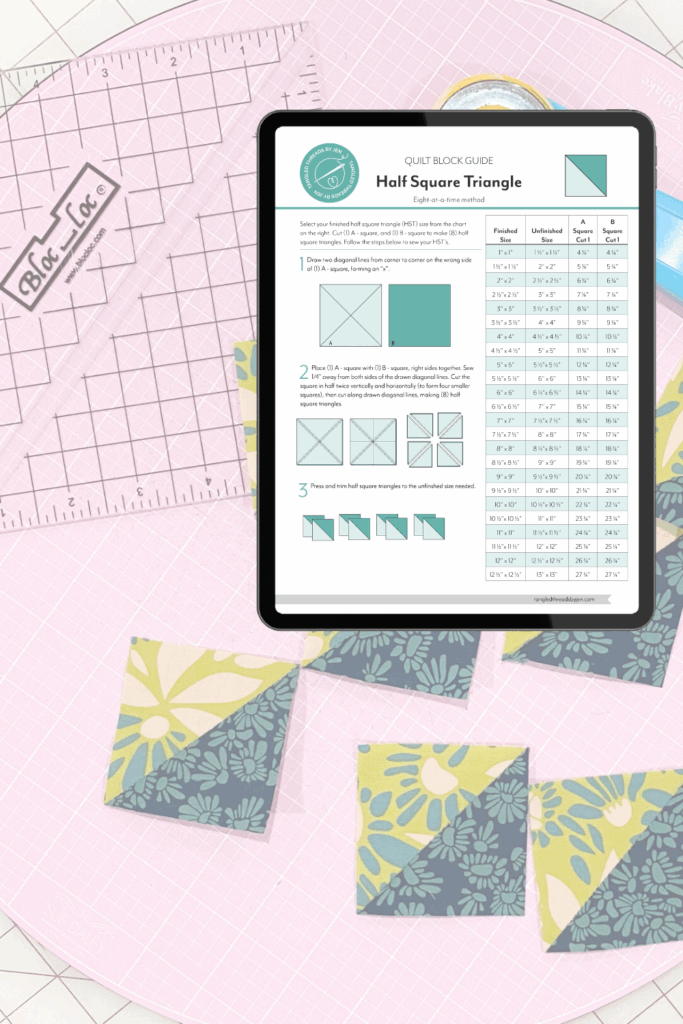 How to Make 8-at-a-Time Half Square Triangles (Free Chart)